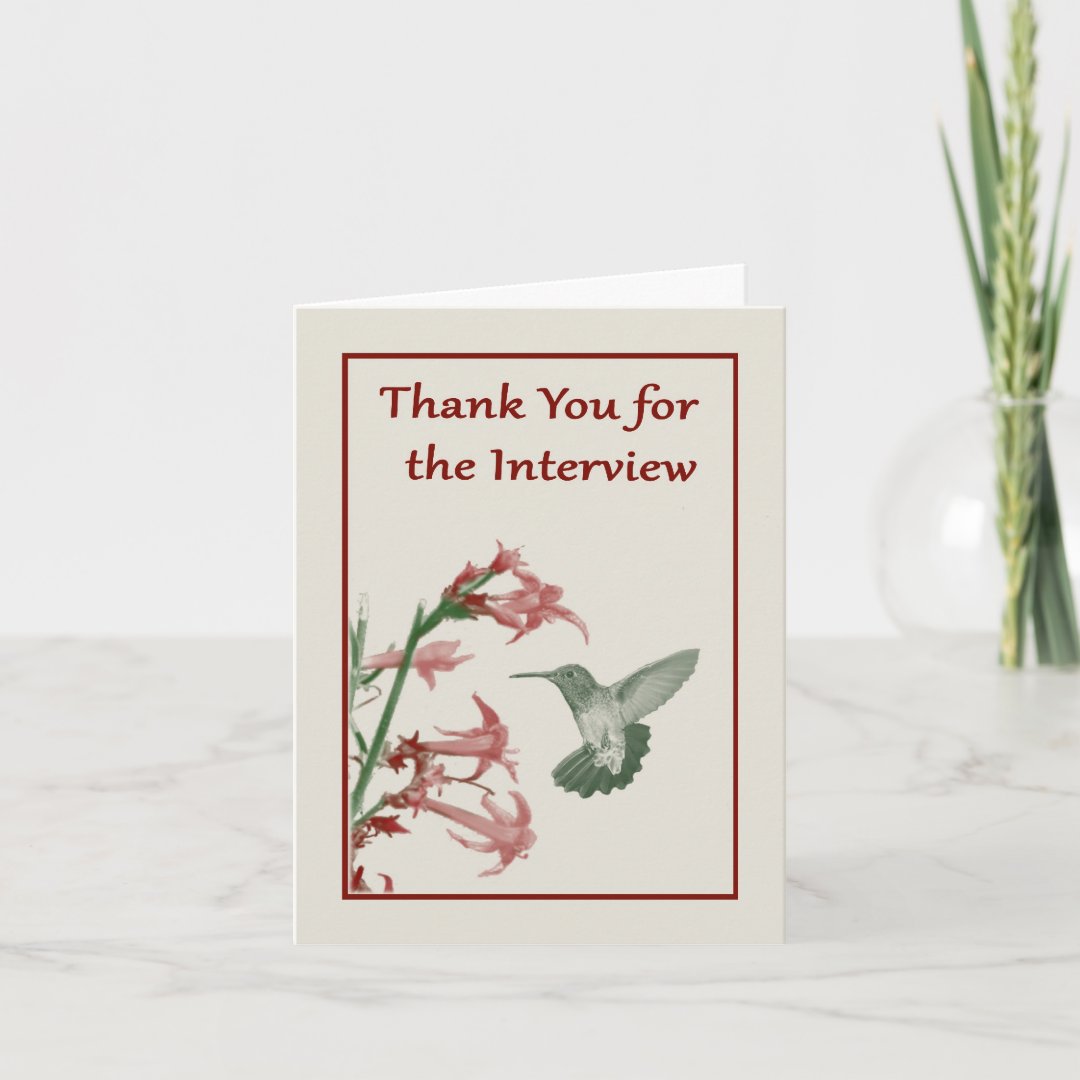 Thank You for the Interview note card | Zazzle
