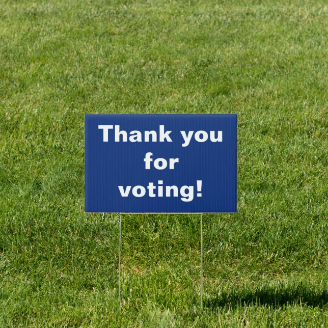 Thank You for Voting Blue White Words Sign | Zazzle