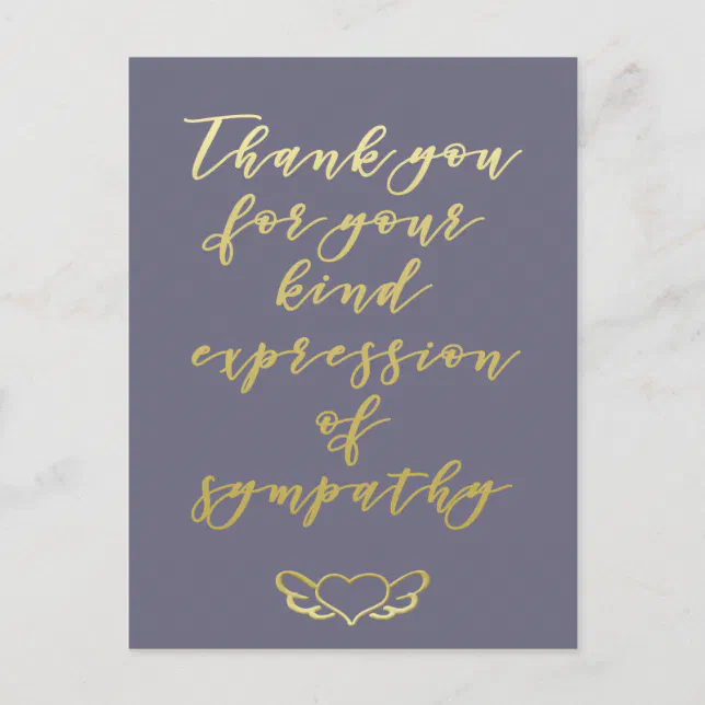Thank you for your expression of sympathy Postcard | Zazzle