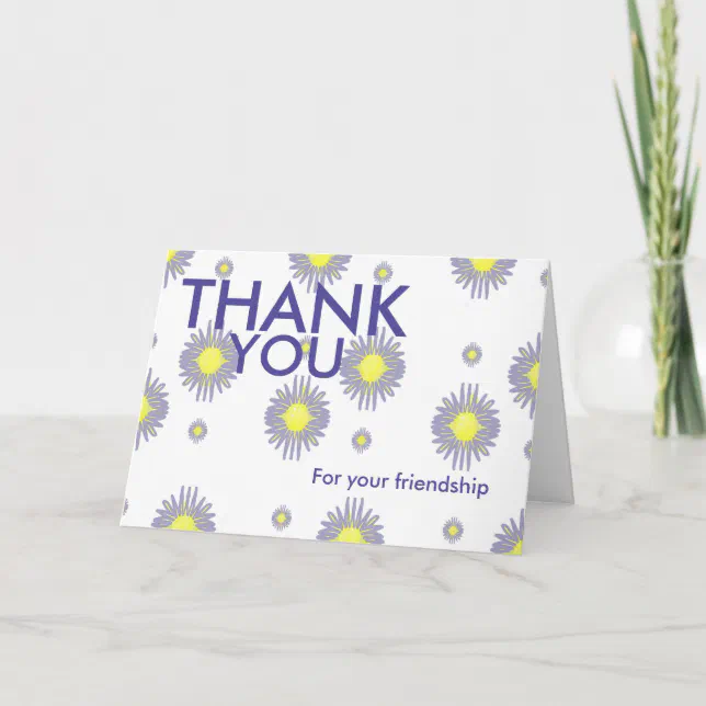 Thank you for your friendship and support card | Zazzle