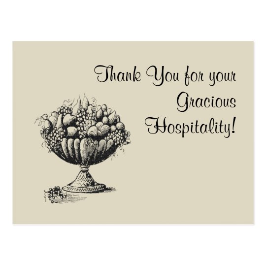 Thank You for your Gracious Hospitality! Postcard | Zazzle.com