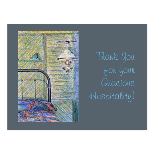 Thank You for your Gracious Hospitality Template Postcard | Zazzle.com