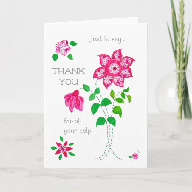 'Thank You for Your Help' Card | Zazzle