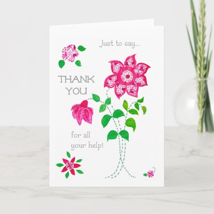'Thank You for Your Help' Card | Zazzle
