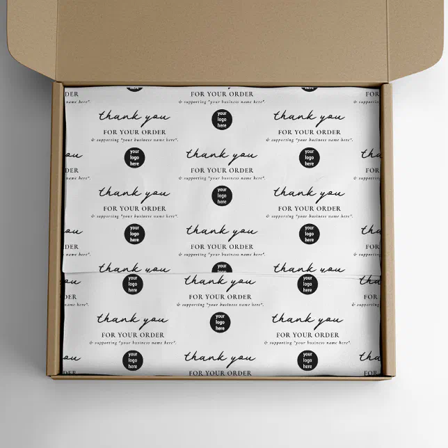 Thank You for your Order Business Packaging Logo Tissue Paper | Zazzle