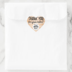 Thank you for your order heart logo label | Zazzle