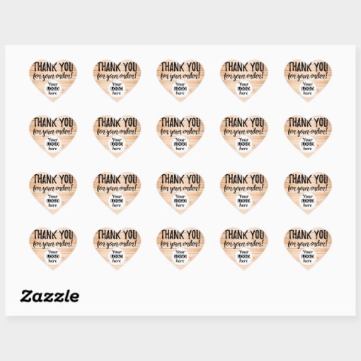 Thank you for your order heart logo label | Zazzle