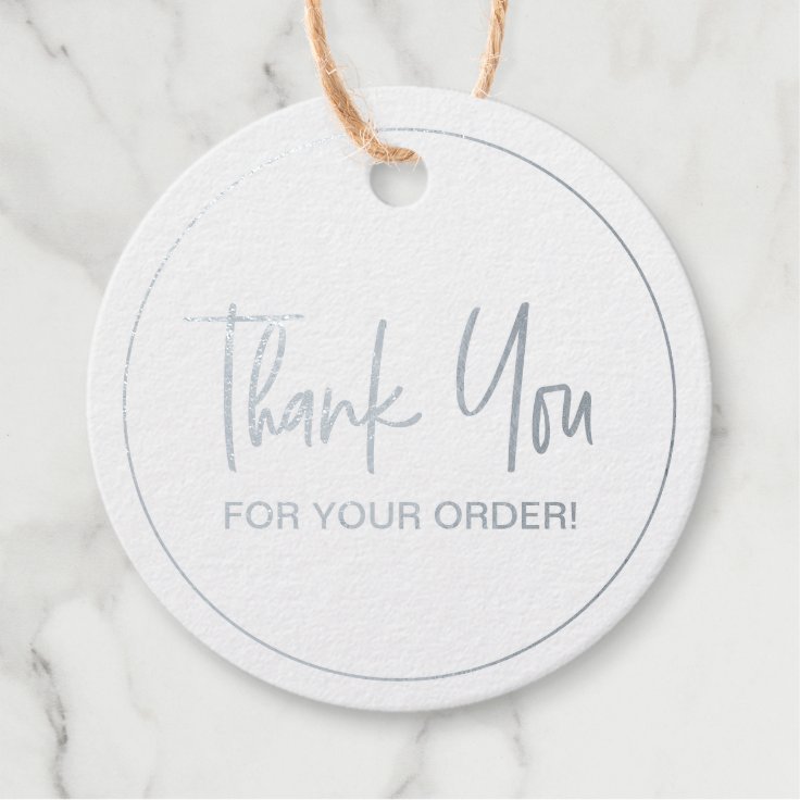 Thank you for your Order Modern Your Logo website Foil Favor Tags | Zazzle