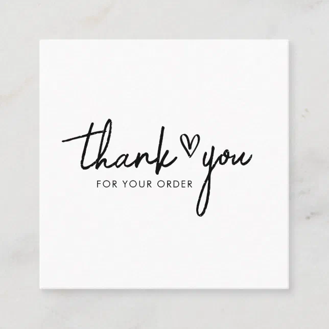 thank you for your order square business card | Zazzle