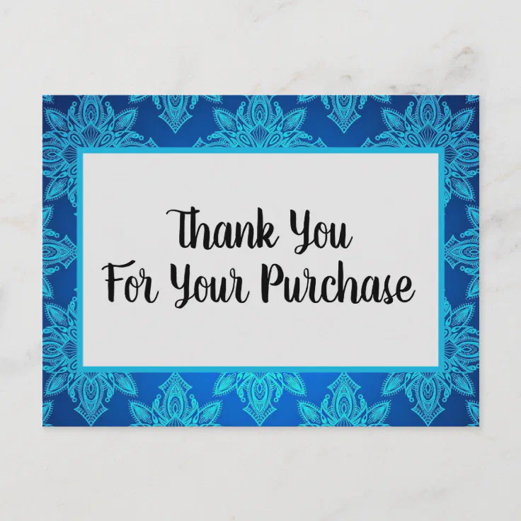 Thank You for Your Purchase Business Postcard | Zazzle