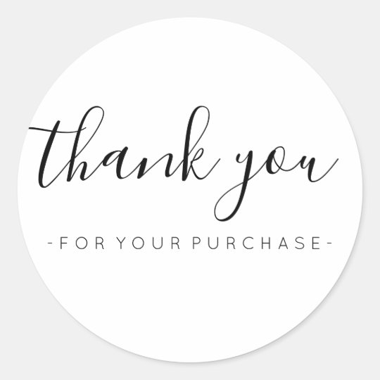 Thank You for Your Purchase Classic Round Sticker | Zazzle.com