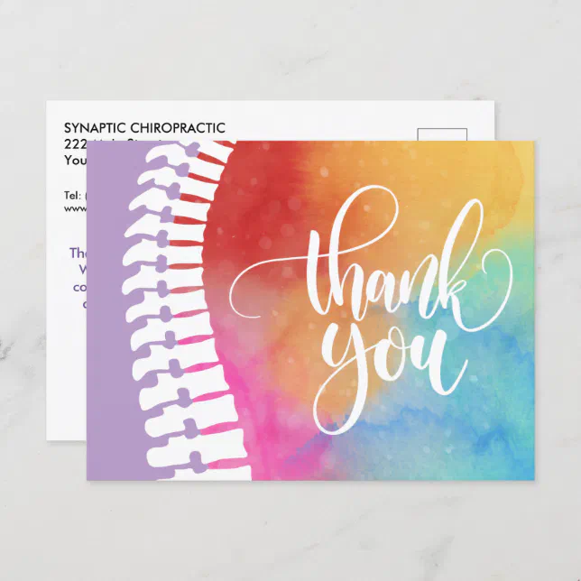 Thank You For Your Referral 1 Chiropractic Postcard | Zazzle