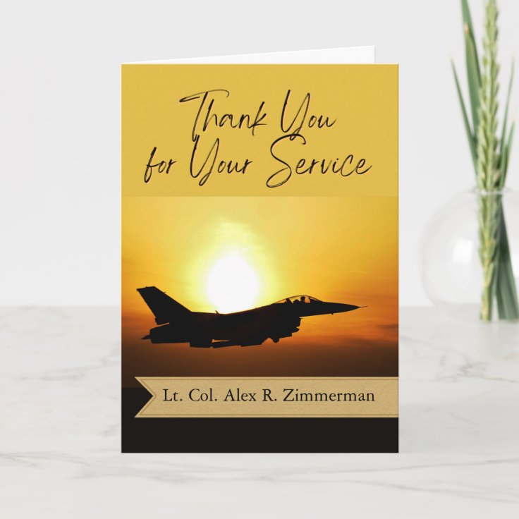 Thank You for Your Service Air Force Pilot Card | Zazzle