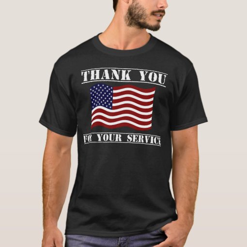 Thank You For Your Service American Flag Shirt | Zazzle