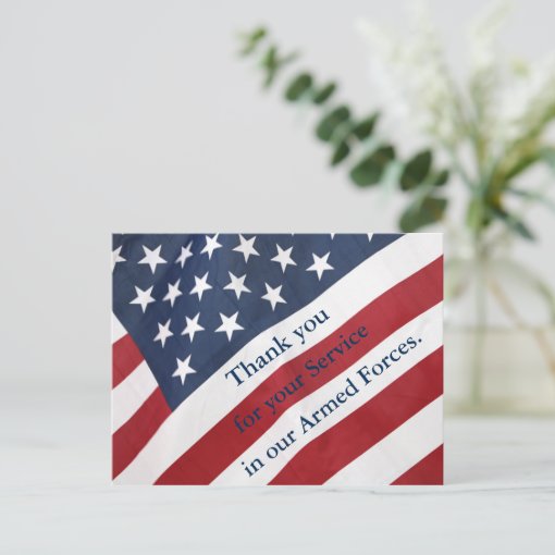 Thank you for your Service Armed Forces Postcard | Zazzle