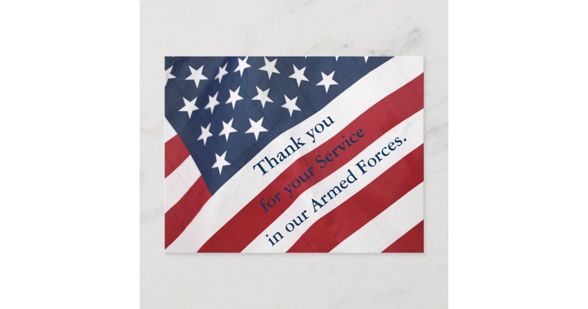 Thank you for your Service Armed Forces Postcard | Zazzle