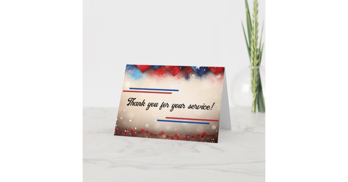 Thank you for your service card | Zazzle