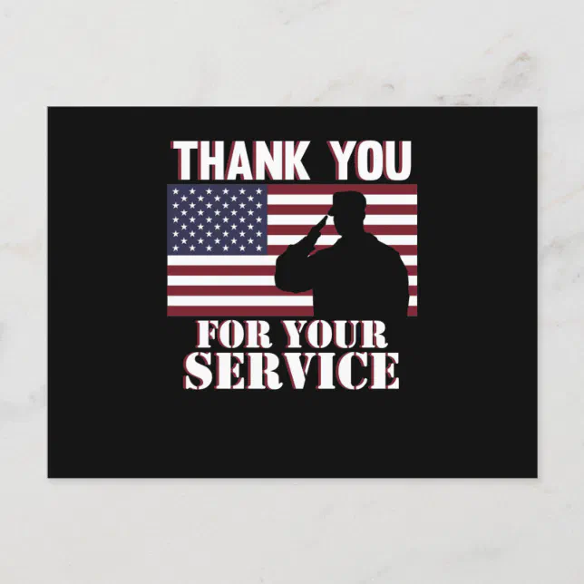 Thank You For Your Service Happy Veterans Day Postcard | Zazzle