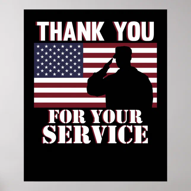 Thank You For Your Service Happy Veterans Day Poster | Zazzle