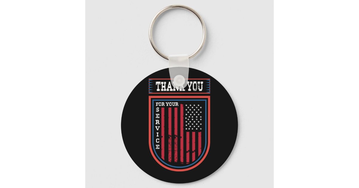 Thank You For Your Service Keychain | Zazzle