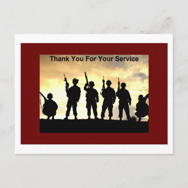 thank you for your service postcard | Zazzle