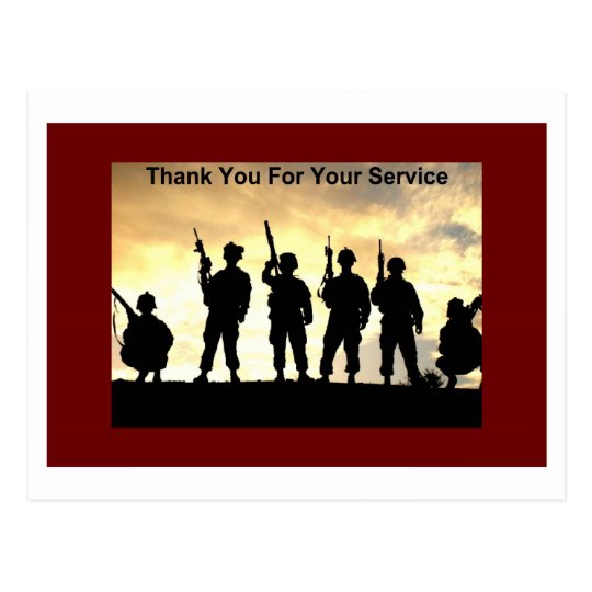 thank you for your service postcard | Zazzle.com
