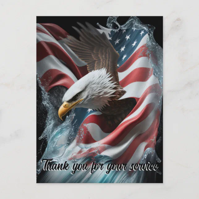 Thank you for your service postcard | Zazzle