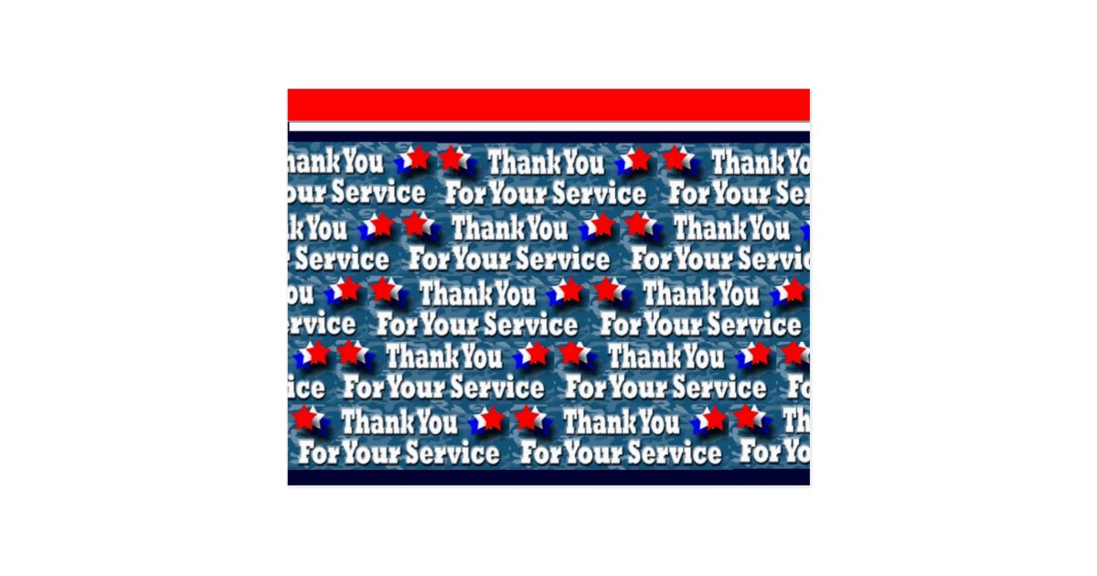 Thank You for Your Service Postcard | Zazzle.com