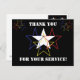 Thank you for your service! postcard | Zazzle