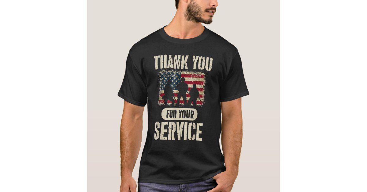Thank You for Your Service Shirt, Patriotic Vetera T-Shirt | Zazzle