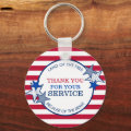 Thank You for Your Service Veterans Stars Stripes Keychain | Zazzle