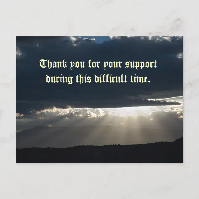 Thank you for your support during this di... postcard | Zazzle