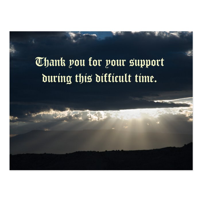 Thank you for your support during this di... postcard | Zazzle.com