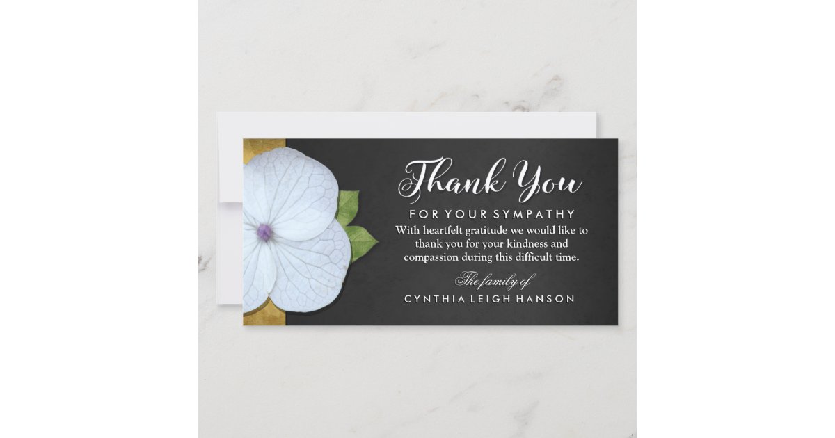 Thank You For Your Sympathy Floral Card | Zazzle