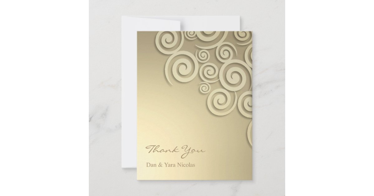Thank You Formal Golden Card | Zazzle