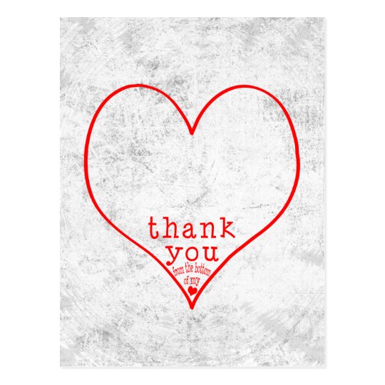 Thank you from the bottom of my heart postcard | Zazzle.com