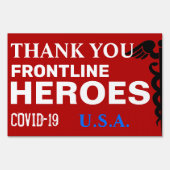 Thank You Frontline Heroes Red White Blue USA Sign | Zazzle