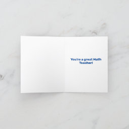 Thank You Geometry Math Teacher Card | Zazzle