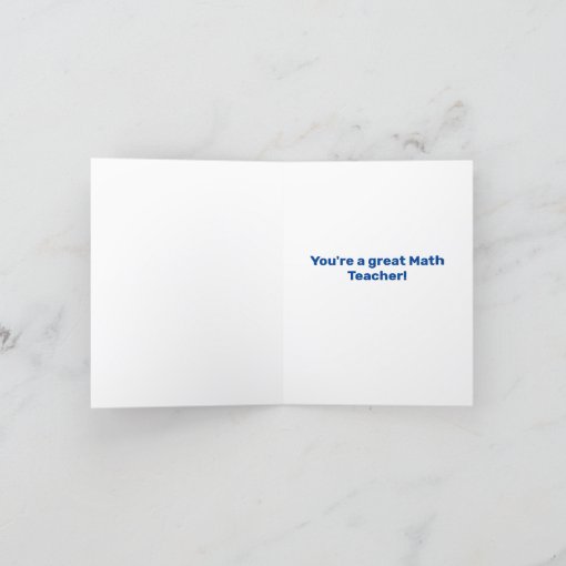 Thank You Geometry Math Teacher Card | Zazzle