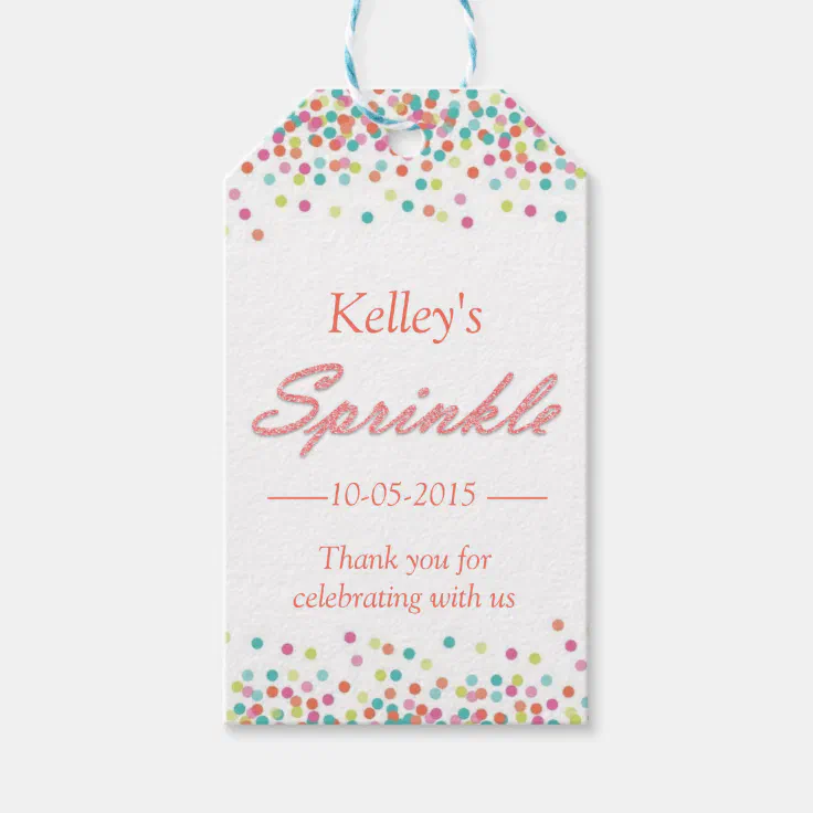 Thank you gift tag for baby sprinkle | Zazzle