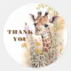 Thank You Giraffe Classic Round Sticker | Zazzle