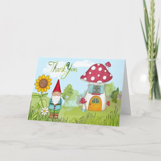 Thank You Gnome Greeting Card | Zazzle.com