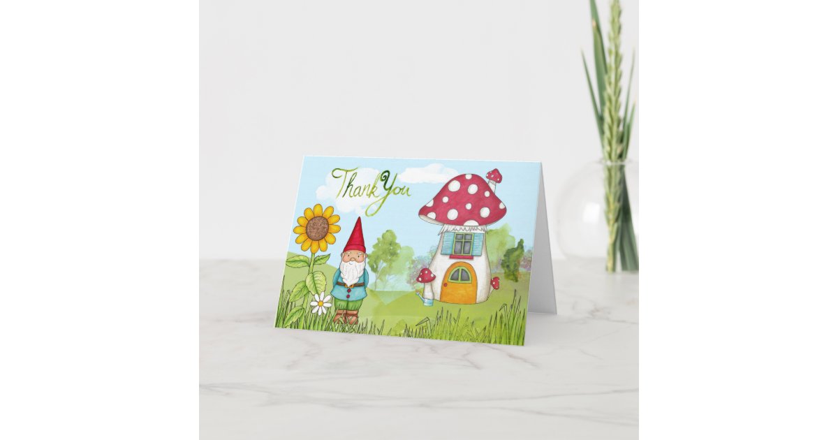 Thank You Gnome Greeting Card | Zazzle
