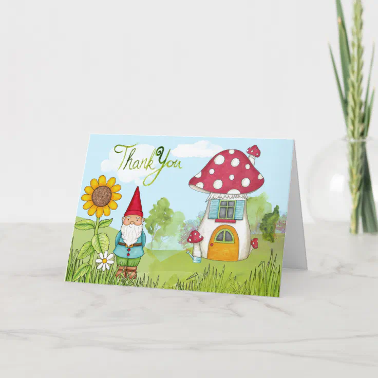 Thank You Gnome Greeting Card | Zazzle