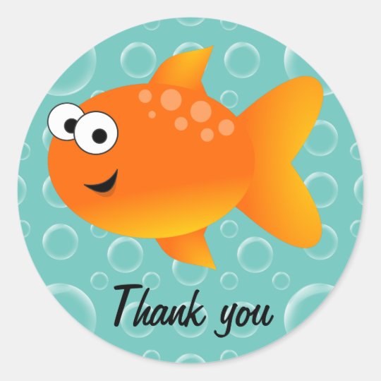 Thank you, Goldfish Classic Round Sticker | Zazzle.com