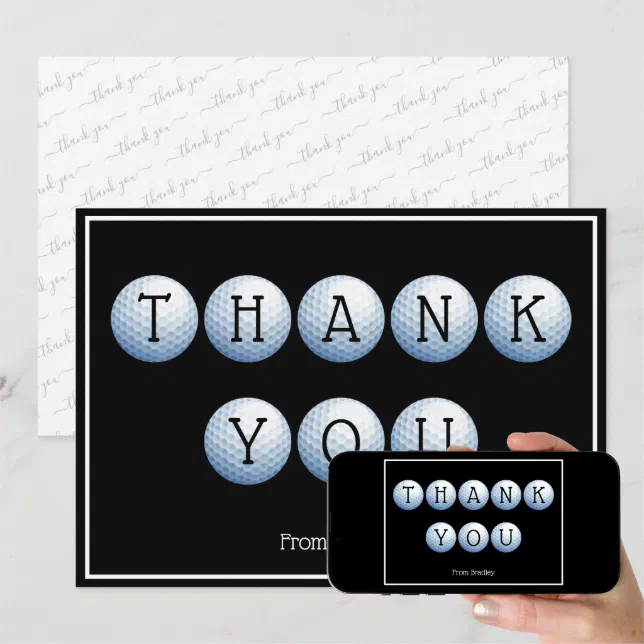 Thank You Golf Custom Personalized Card | Zazzle