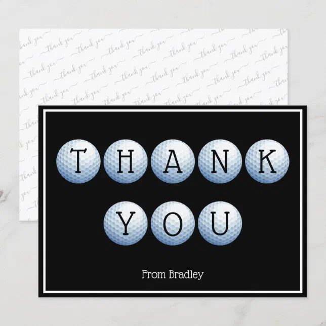 Thank You Golf Custom Personalized Card | Zazzle