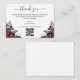 thank you gothic floral wedding qr code note card | Zazzle