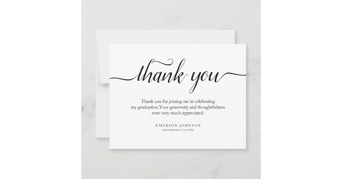Thank You Graduation Thank You Note Card | Zazzle