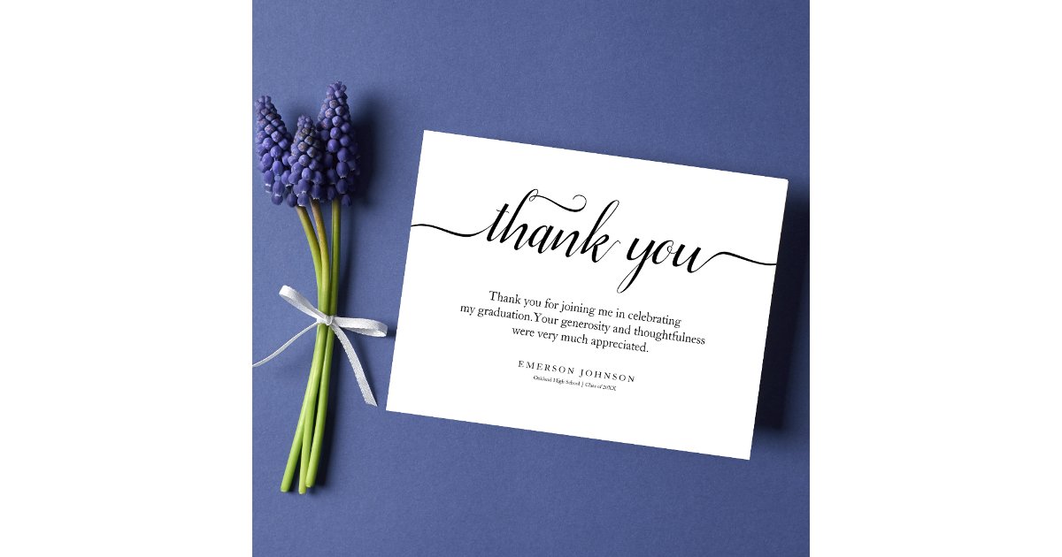 Thank You Graduation Thank You Note Card | Zazzle